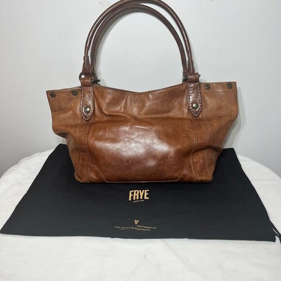 Frye | Bags | Frye Bag Purse Large Brown Leather Melissa Shopper Tote ...